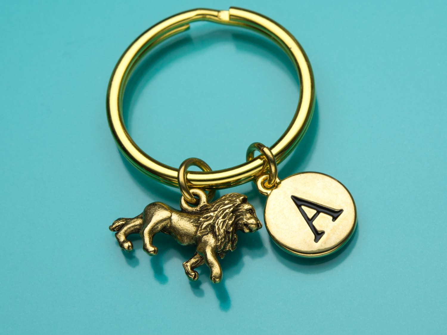 Lion Keychain Lion Gold Key Ring Animal Charm Jungle Charm - Etsy UK