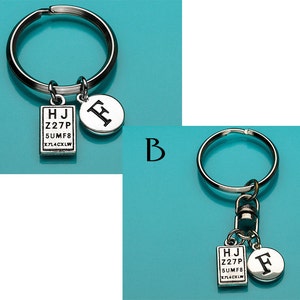 Eye Chart Keychain, Snellen Eye Chart Key Ring, Eye Doc Charm, Vision ...