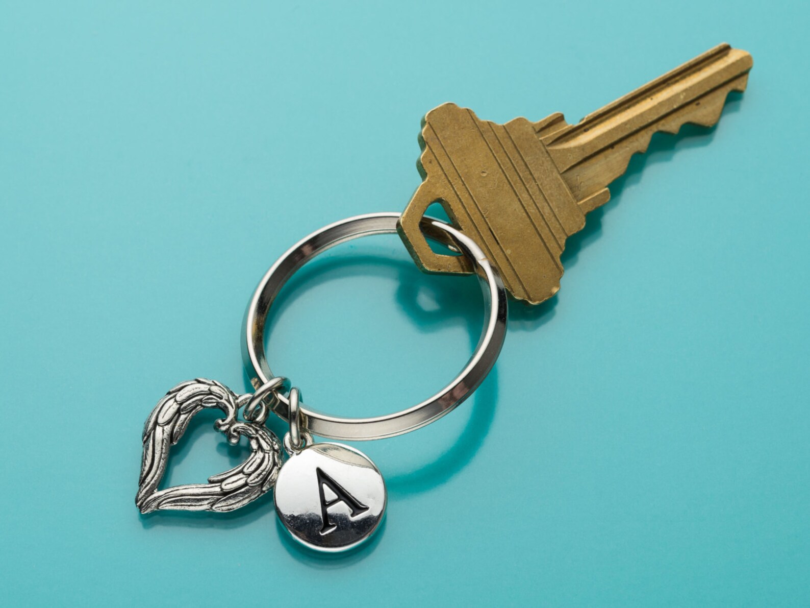 Angel Wings Heart Keychain, Angel Wings Heart Key Ring, Romantic Gift ...