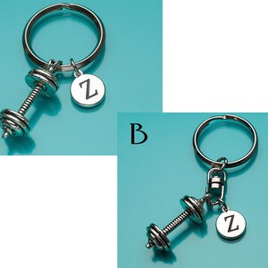 Barbell Keychain, Lg Bar Bell Key Ring, Weight Lifters Charm, Exercise ...
