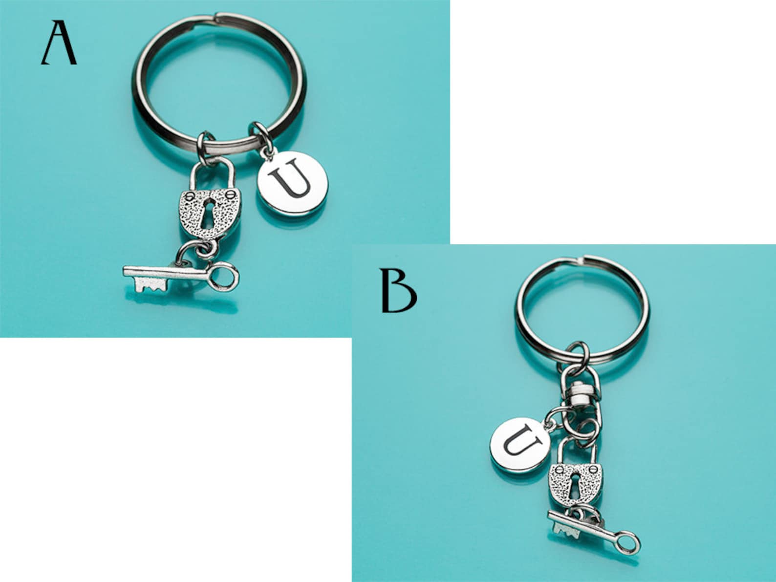 Heart and Key Locket Keychain Heart and Key Locket Key Ring | Etsy