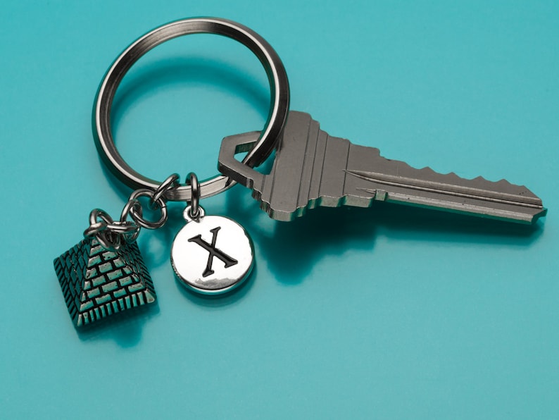 Pyramid Keychain Egyptian Pyramid Key Ring Initial Keychain | Etsy