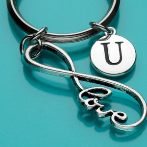 Infinity Love Keychain, Infinity Love Key Ring, Love Always, Initial ...