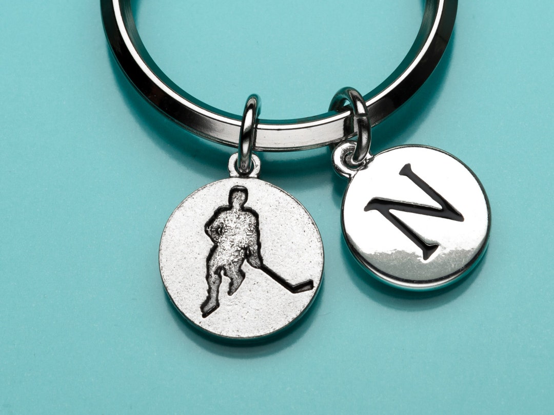 Hockey Keychain, Ice Hockey Key Ring, Hockey Charm, Sport Equipment ...
