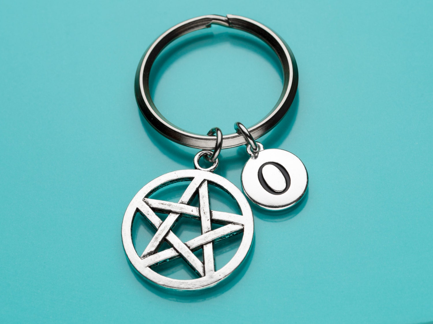 Pentagram Keychain Pentagram Key Ring Religious Symbol - Etsy