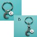 Crescent Moon, Crescent Moon Key Ring, Initial Keychain, Personalized ...