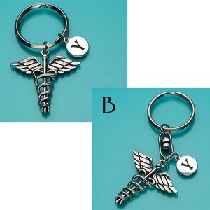 Caduceus Keychain, Lg Caduceus Key Ring, Doctor's Keychain, Medical ...