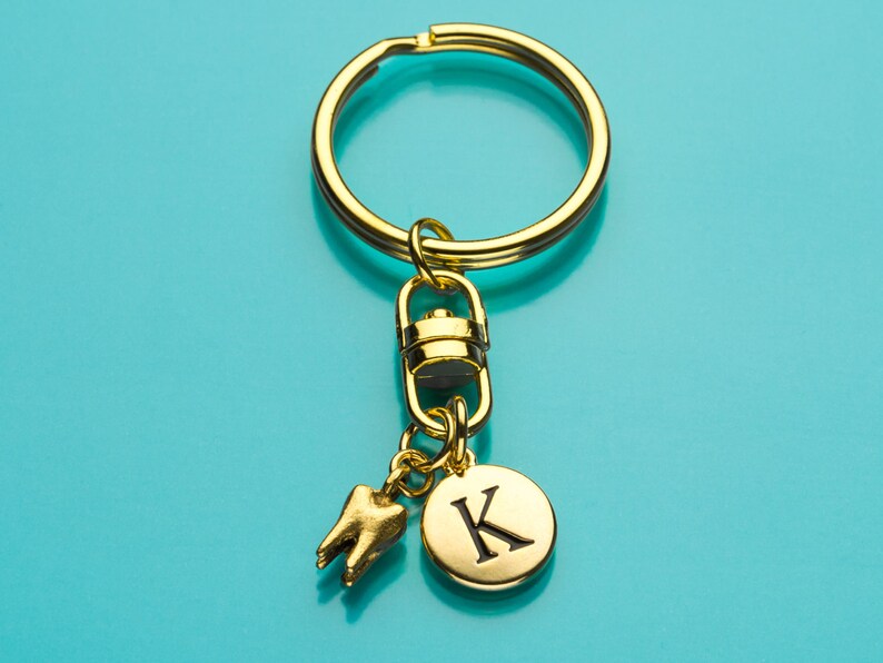 Tooth Keychain Gold Tooth Key Ring Molar Dental Charm - Etsy