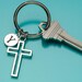 Cross Keychain, Outline Cross Key Ring, Religious Symbol, Initial ...