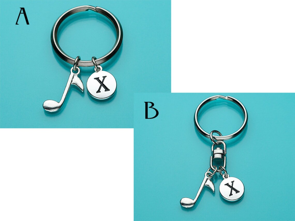 Musical Note Keychain Eighth Note Key Ring Musician Charm | Etsy