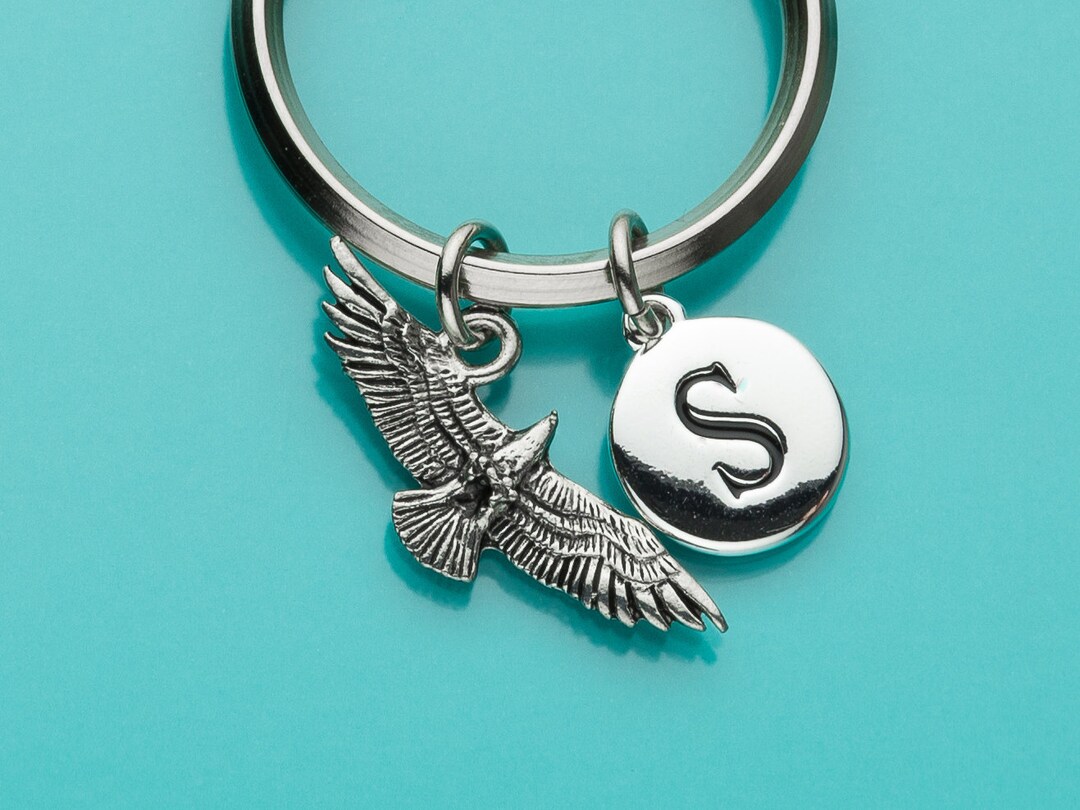Flying Eagle Keychain, Eagle Key Ring, Bird Charm, America Keyring ...