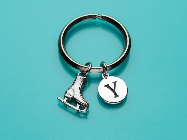 Figure Skate Keychain, Figure Skate Key Ring, Ice Skate Charm, Sport ...