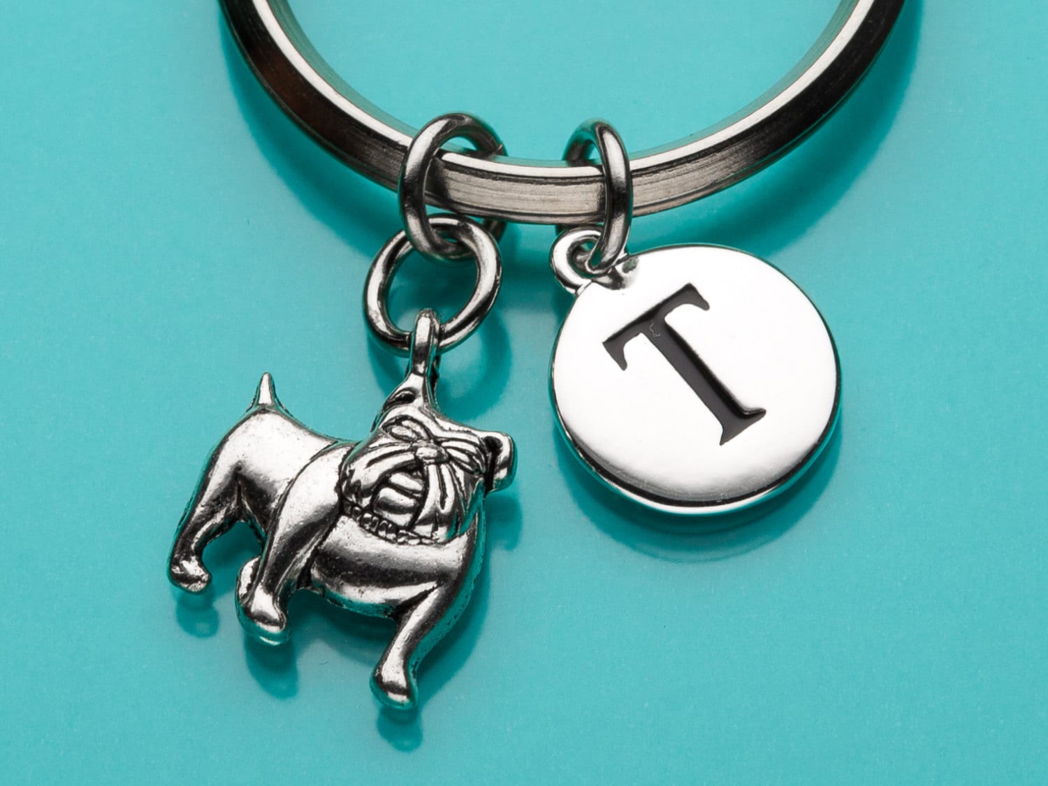 English Bulldog Keychain English Bulldog Key Ring Dog Charm | Etsy