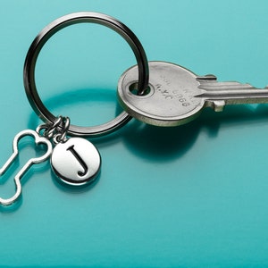 Dog Bone Keychain, Dog Bone Key Ring, Dog Charm, Initial Keychain ...