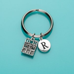 Notre Dame Keychain, Notre Dame Key Ring, Initial Keychain ...