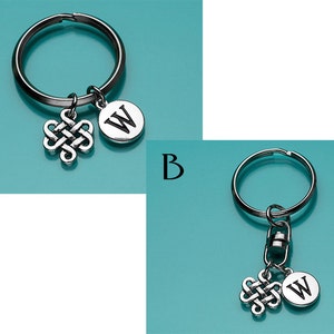 Chinese Knot Keychain, Chinese Knot Key Ring, Woven Charm, Initial ...