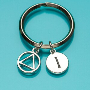 Alcoholics Anonymous Charm Keychain, AA Keyring, 12 Step Recovery ...
