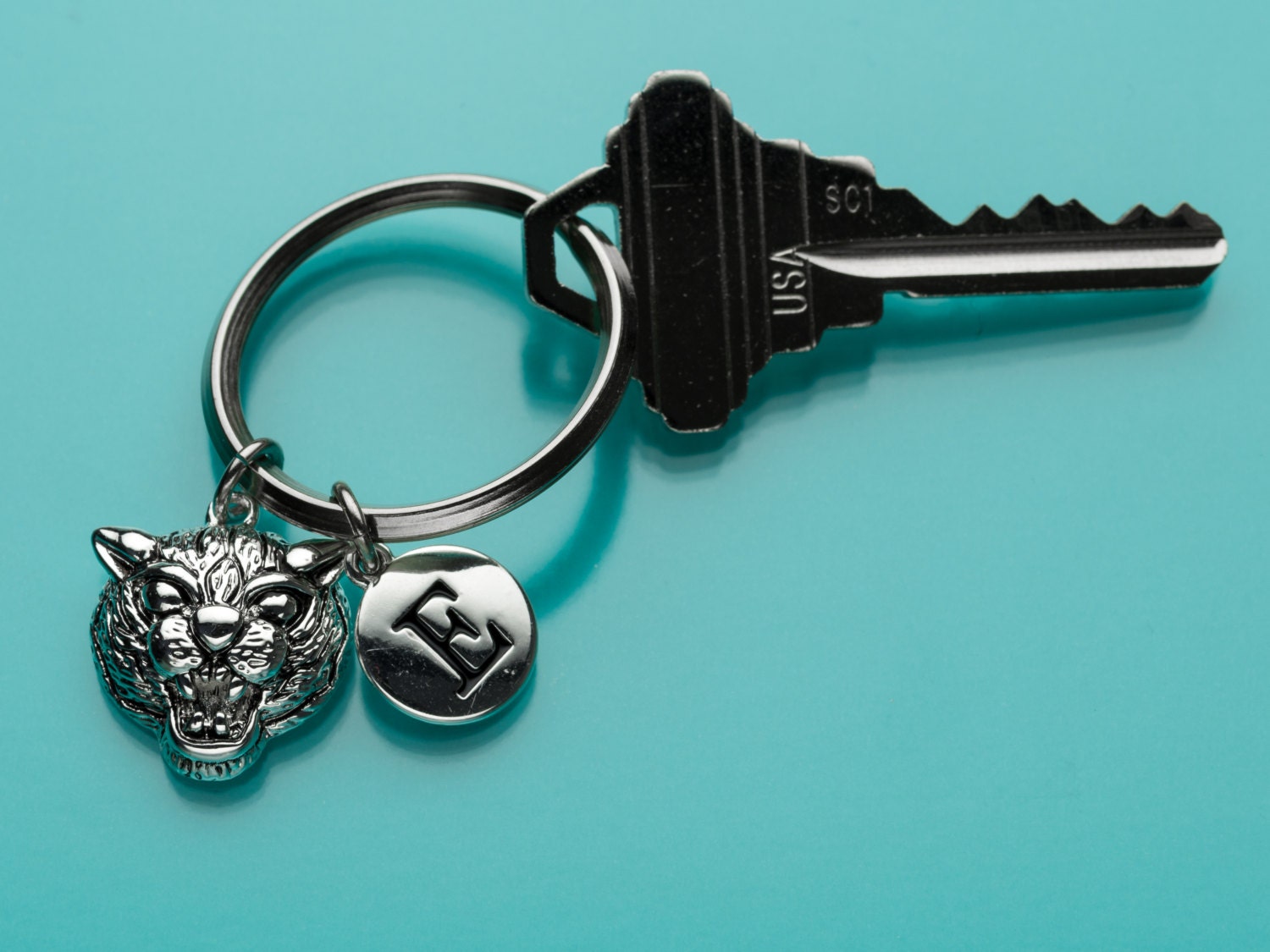 Wildcat Keychain Wildcat Key Ring Cat Charm Jungle - Etsy