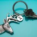 Deer Head Keychain, Deer Key Ring, Deer Antlers, Keychain, Initial ...