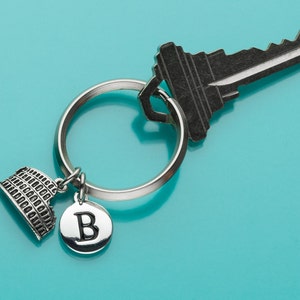 Coliseum Keychain, Colosseum Key Ring, Initial Keychain, Personalized ...