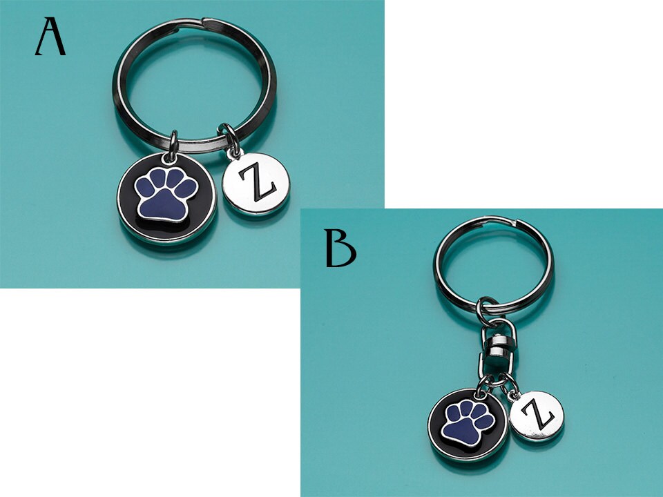 Dog Paw Print Keychain Dog Pawprint Key Ring Enamel Dog | Etsy