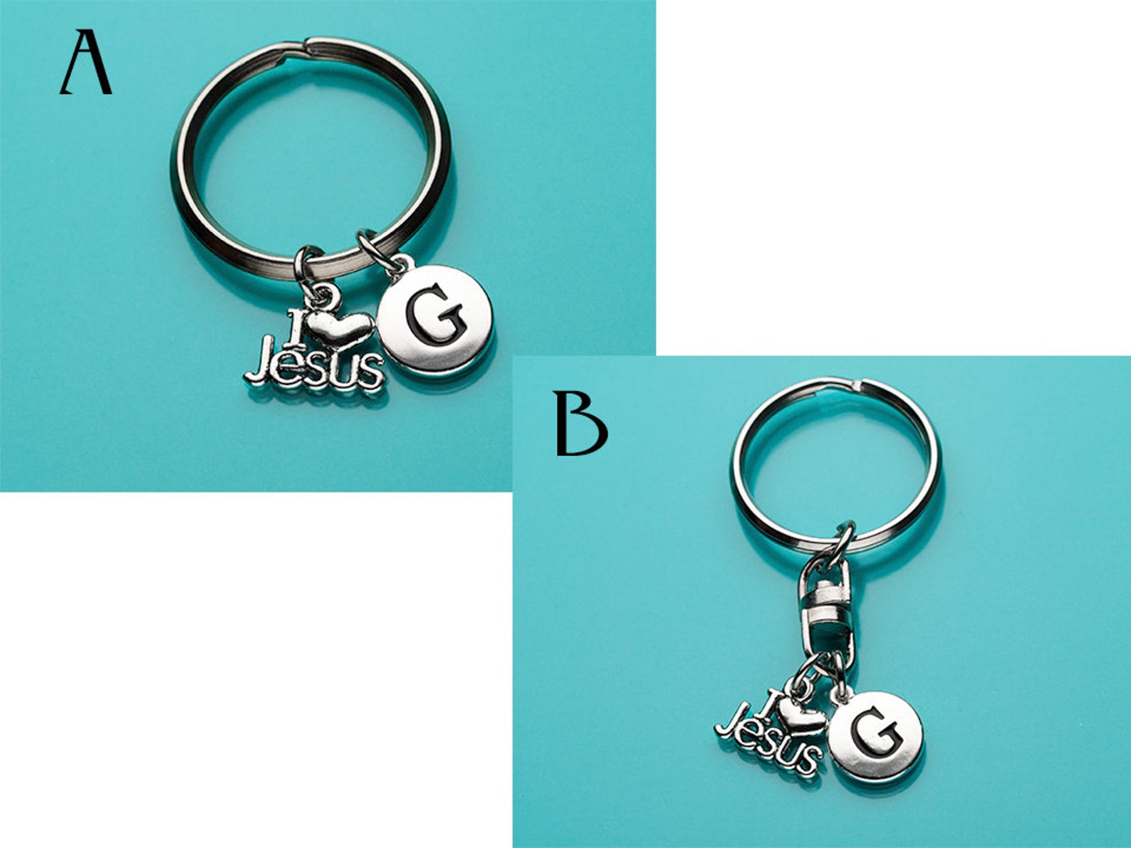 I Love Jesus Keychain I Love Jesus Key Ring Religious Charm - Etsy