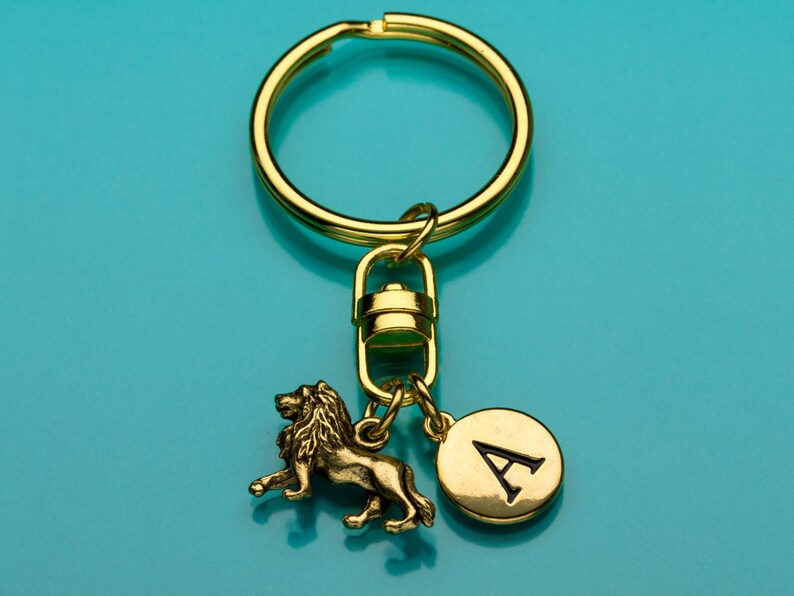 Lion Keychain Lion Gold Key Ring Animal Charm Jungle Charm | Etsy