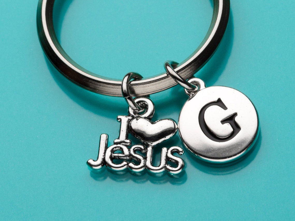 I Love Jesus Keychain I Love Jesus Key Ring Religious Charm - Etsy