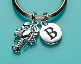 Lobster Keychain Lobster Key Ring Sea Creature Initial - Etsy