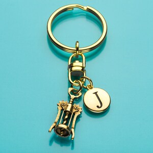 Corkscrew Keychain, Gold Wine Opener Key Ring, Wine Accessory ...