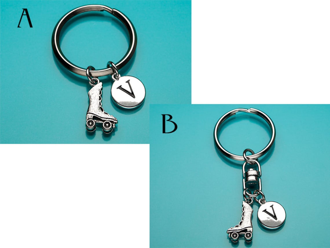 Roller Skate Keychain Roller Skate Key Ring Skating Charm - Etsy