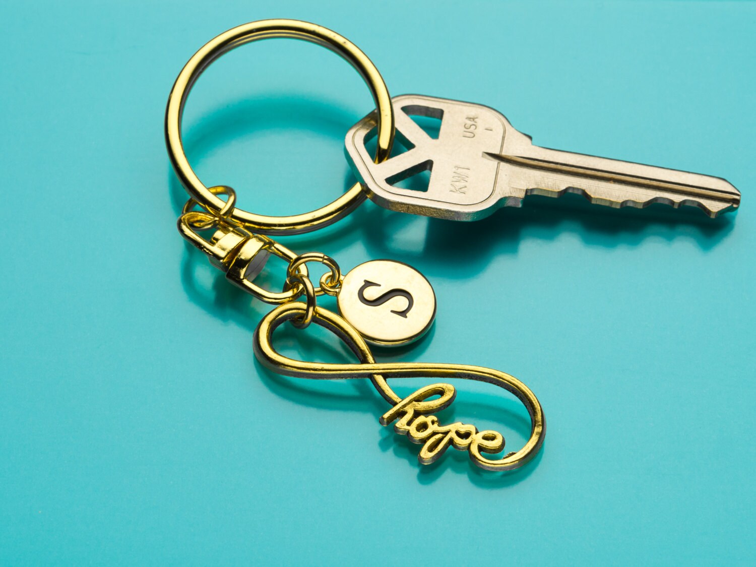 Hope Infinity Keychain Gold Hope Infinity Key Ring Forever | Etsy