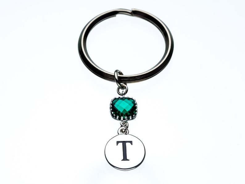 Emerald Crystal Cushion Keychain Emerald Crystal Gem Key | Etsy
