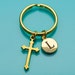 Cross Keychain, Gold Cross Key Ring, Religious Symbol, Initial Keychain ...
