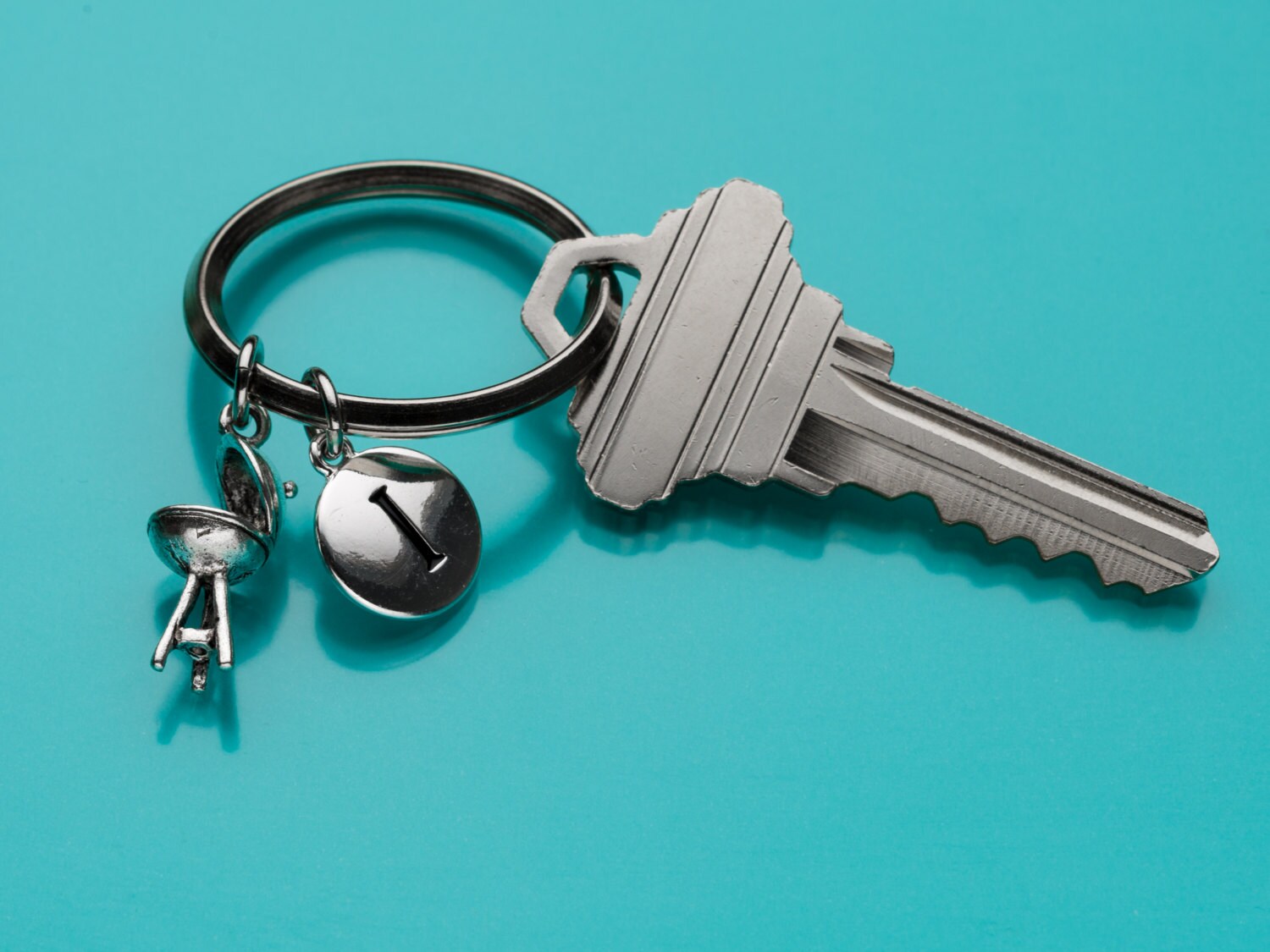 Barbecue Grill Keychain Barbecue Key Ring BBQ Charm Initial - Etsy