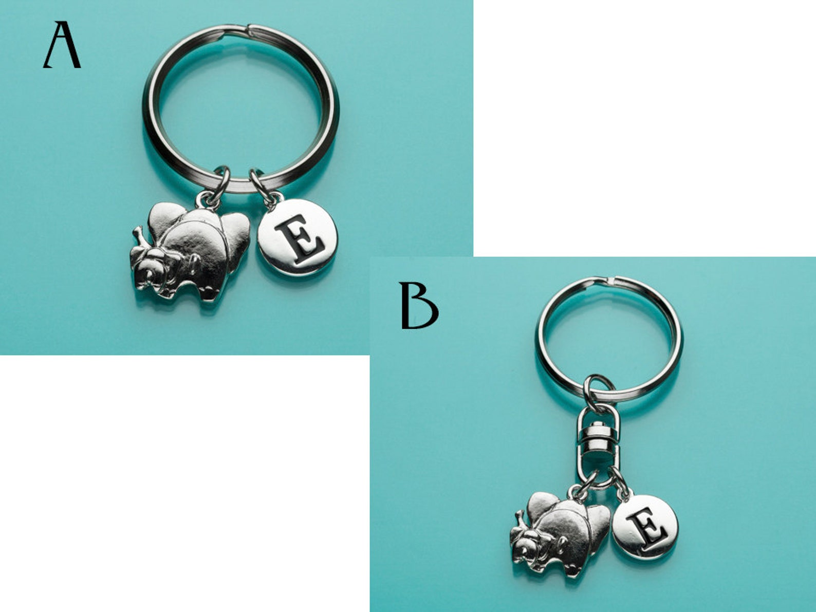 Elephant Backsides Keychain Elephant Mom and Baby Key Ring | Etsy