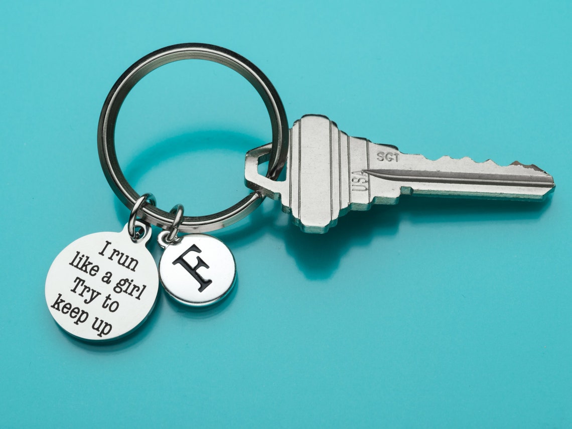 Run Like a Girl Keychain Running Key Ring Runner's - Etsy