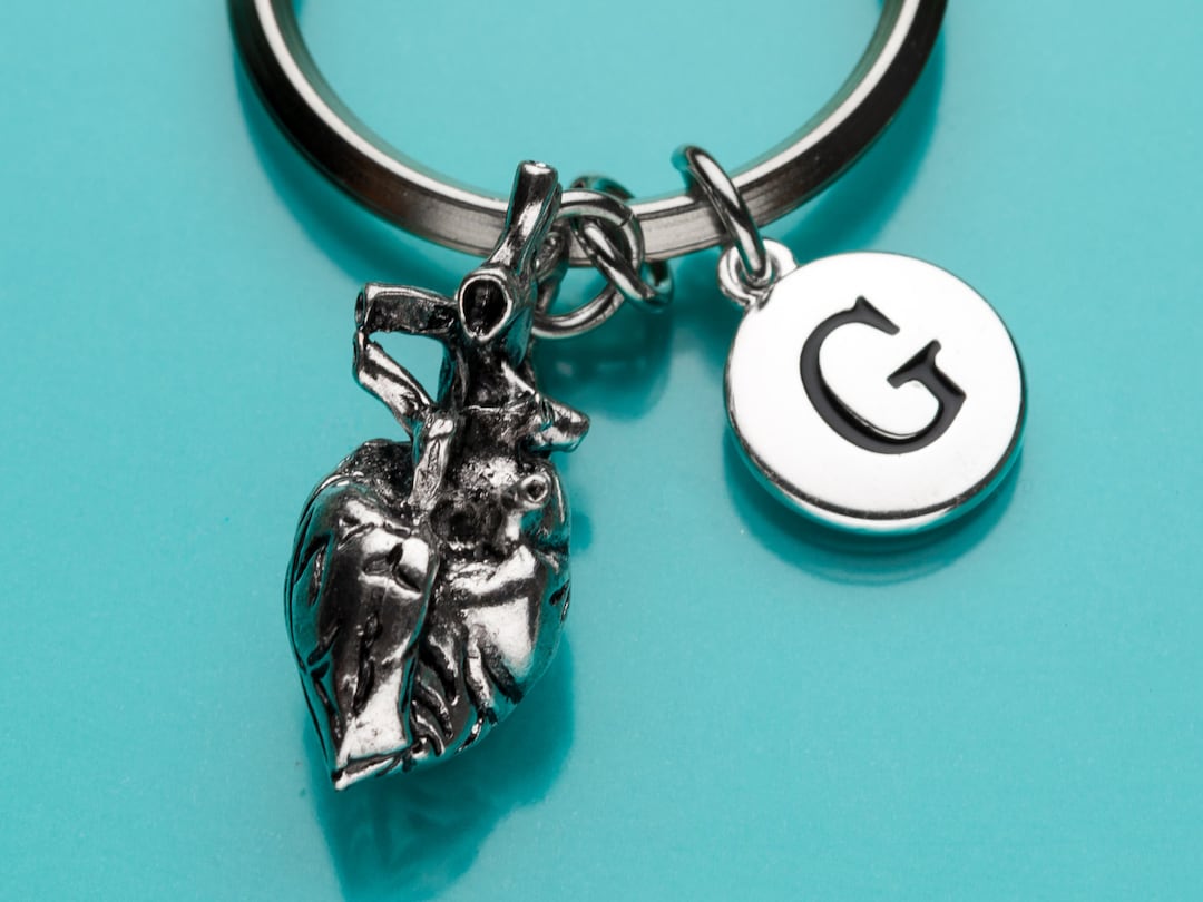 Anatomical Heart Keychain, Anatomical Heart Key Ring, Romantic Gift ...