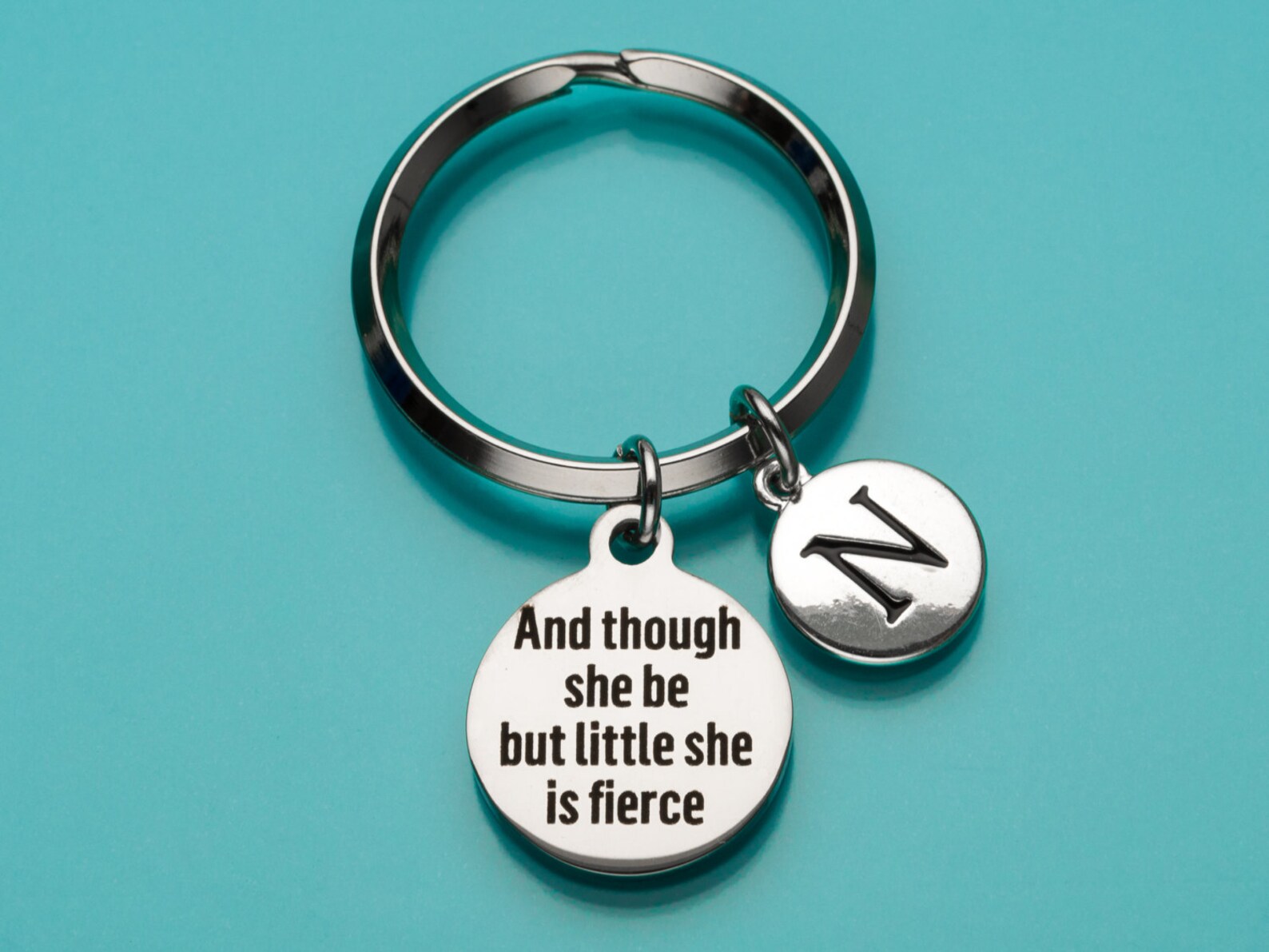 Little and Fierce Keychain, Shakespeare Quote Key Ring, Empowerment ...