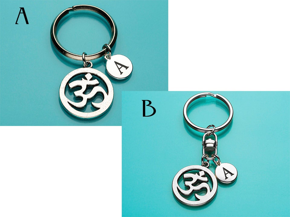 Om Keychain Om Key Ring Meditation Charm Yoga Charm | Etsy