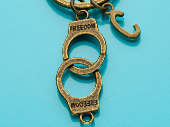 Handcuffs Keychain Bronze Handcuffs Key Ring Hand Cuffs | Etsy