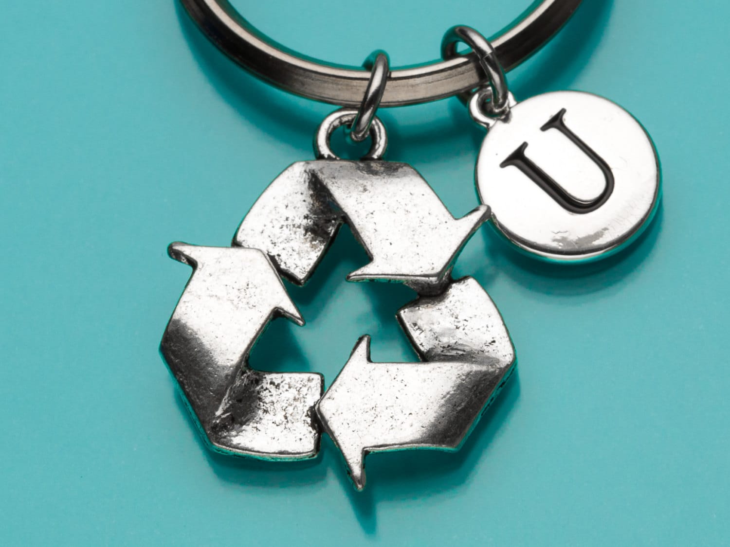 Recycle Keychain Recycle Symbol Key Ring Recycling Charm | Etsy