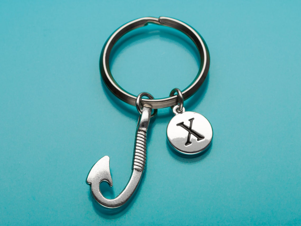 Fishing Keychain Fishing Hook Key Ring Fisherman's - Etsy