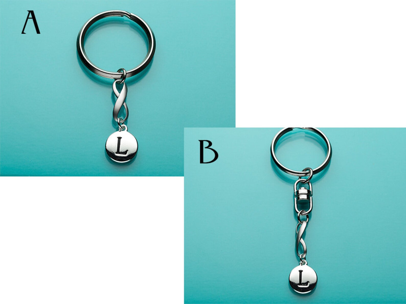 Infinity Symbol Keychain Infinity Key Ring Initial Keychain - Etsy