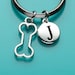 Dog Bone Keychain, Dog Bone Key Ring, Dog Charm, Initial Keychain ...