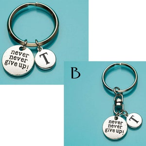 Never Give up Keychain, Never Give up Key Ring, Never, Never ...