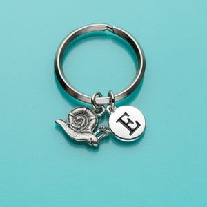 Snail Keychain, Snail Key Ring, Initial Keychain, Personalized Keychain ...