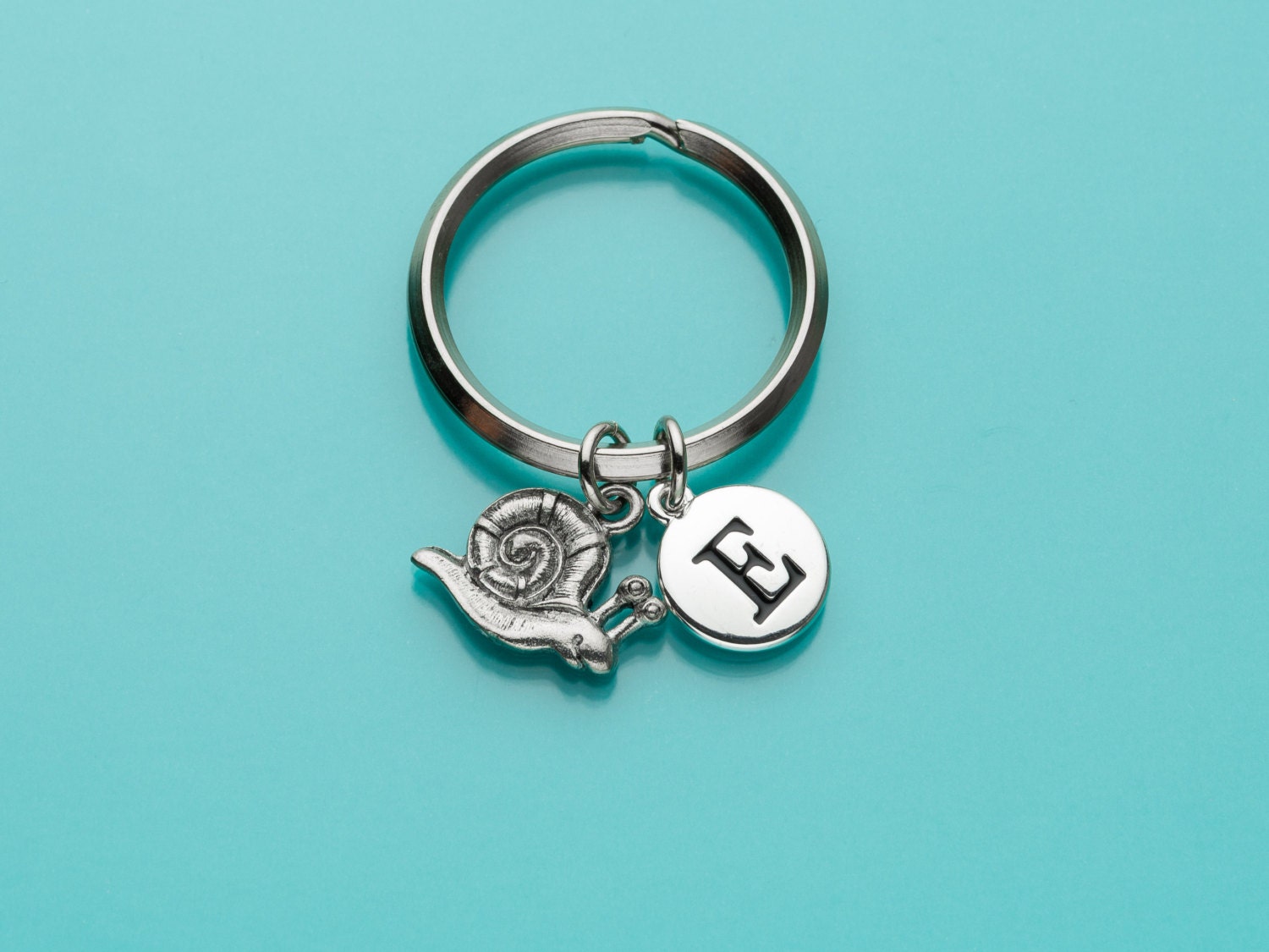 Snail Keychain Snail Key Ring Initial Keychain Personalized | Etsy