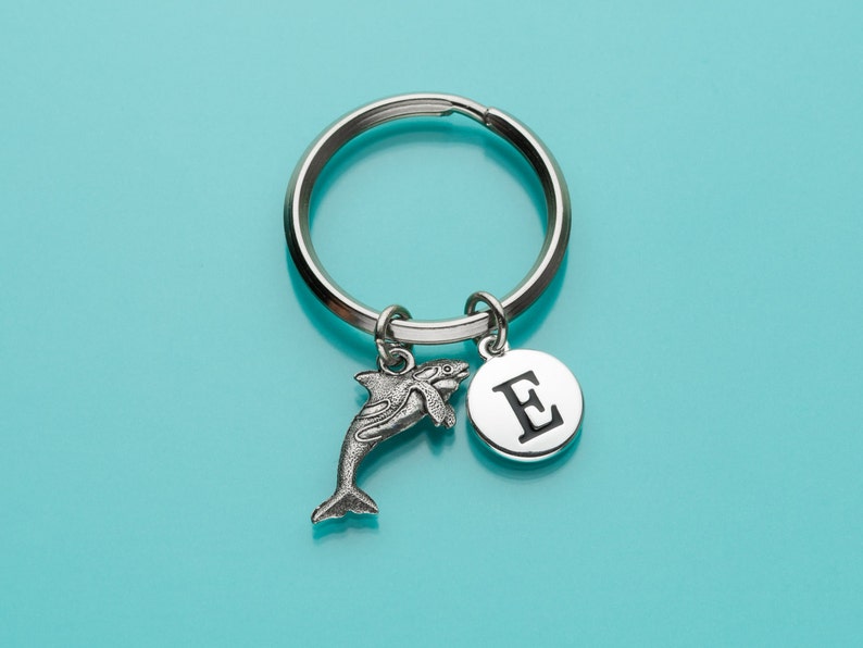 Killer Whale Keychain, Killer Whale Key Ring, Initial Keychain ...
