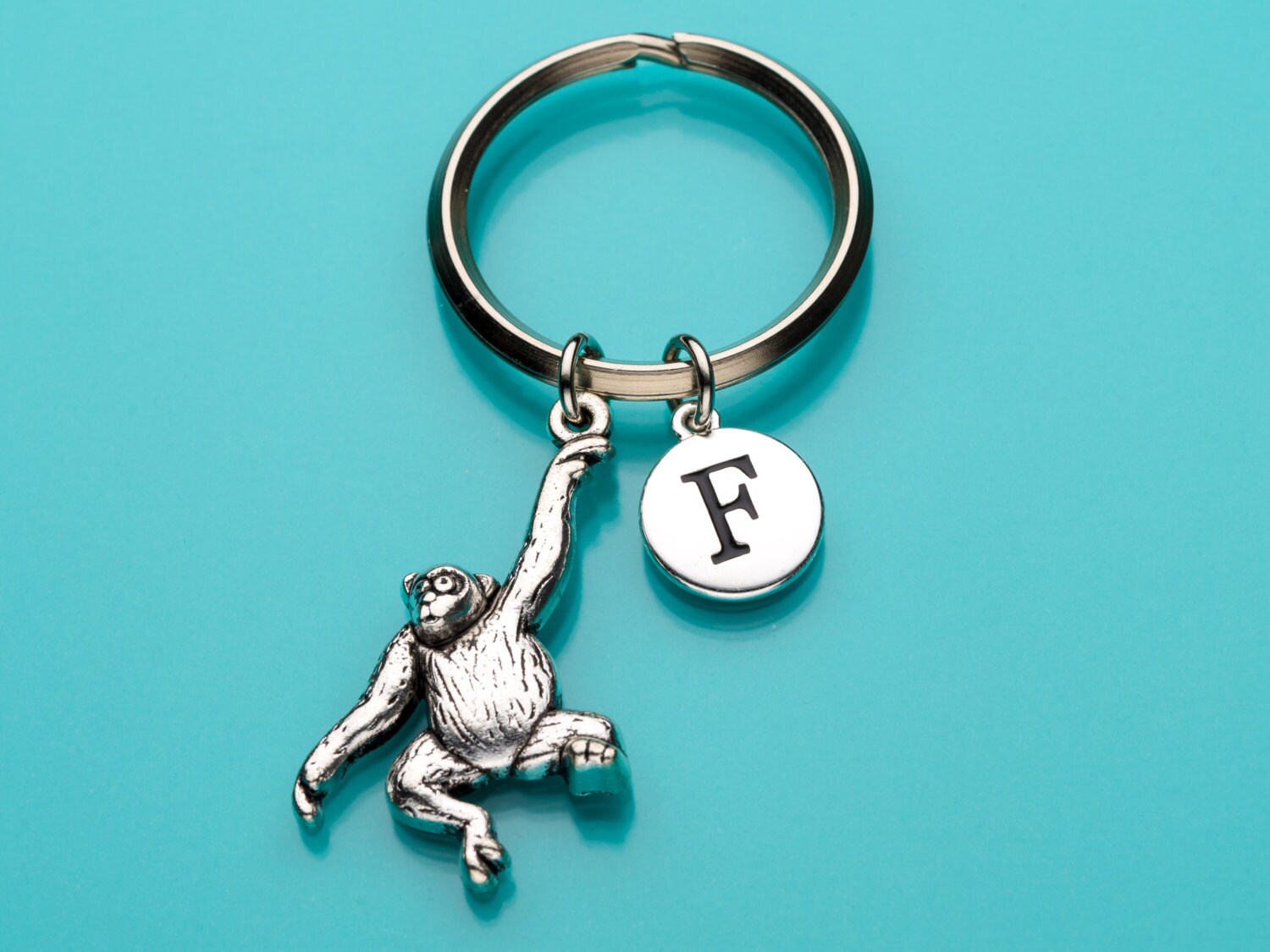 Monkey Keychain Monkey Charm Key Ring Chimpanzee Keychain - Etsy